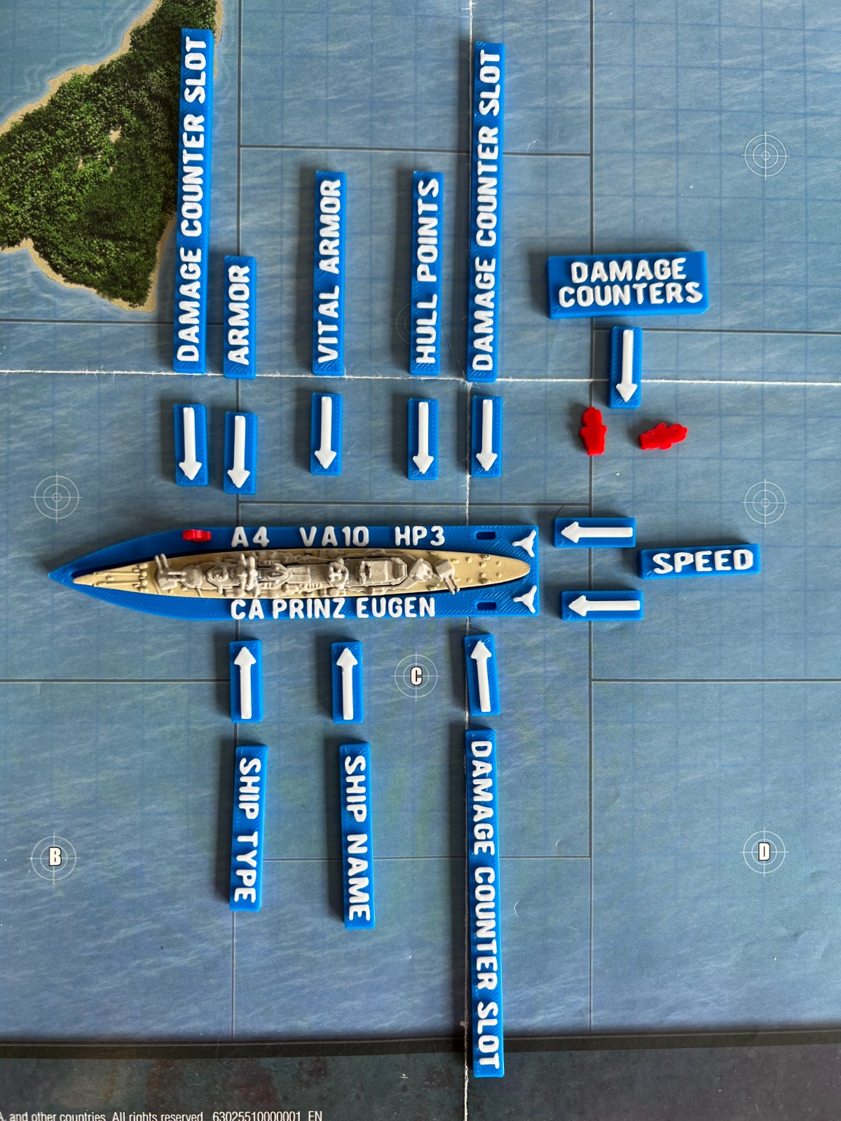 War at Sea USS Alaska Ship Base - Game Aid by The Fun Kingdom - Wargaming3D